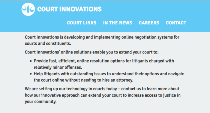 Court Innovations: tech-based platform for improving court users ...