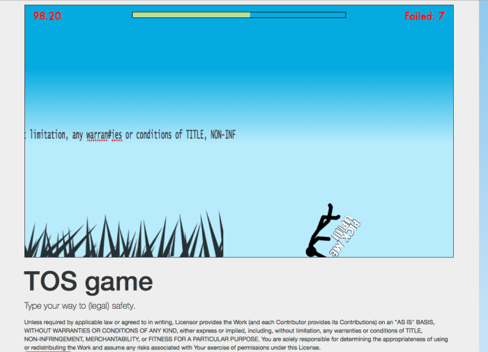 Terms of Service running man game – Open Law Lab